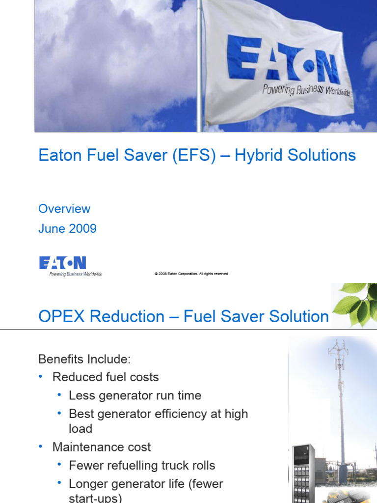 Eaton Fuel Saver - Overview | PDF | Rechargeable Battery | Power Inverter