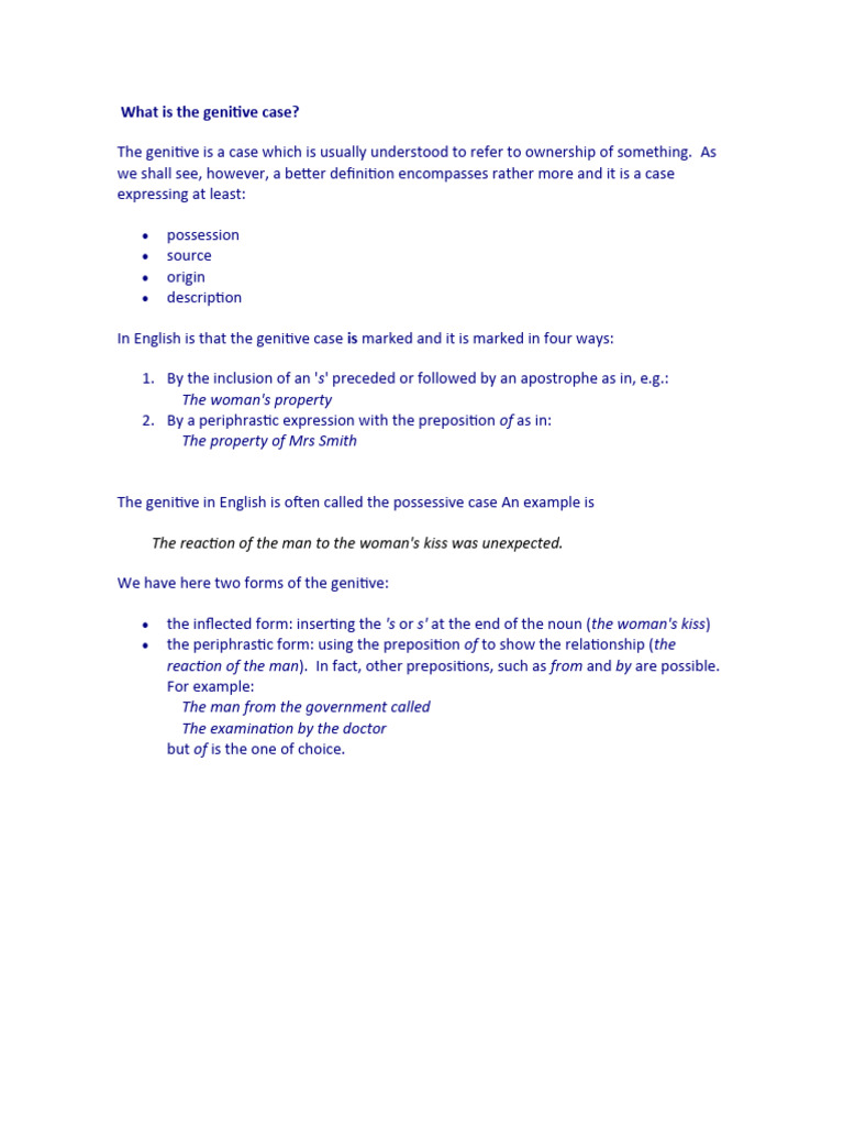 GENITIVE | PDF | English Language | Linguistic Typology