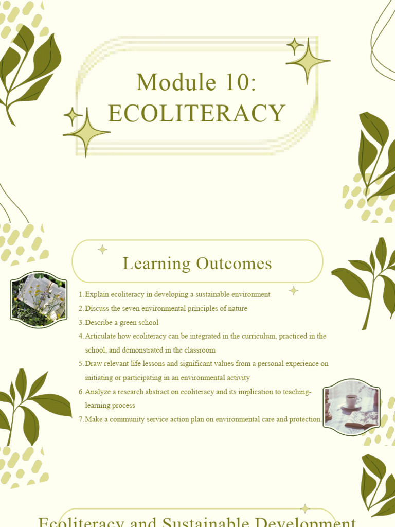 Module-10 Ecoliteracy | PDF | Sustainability | Learning