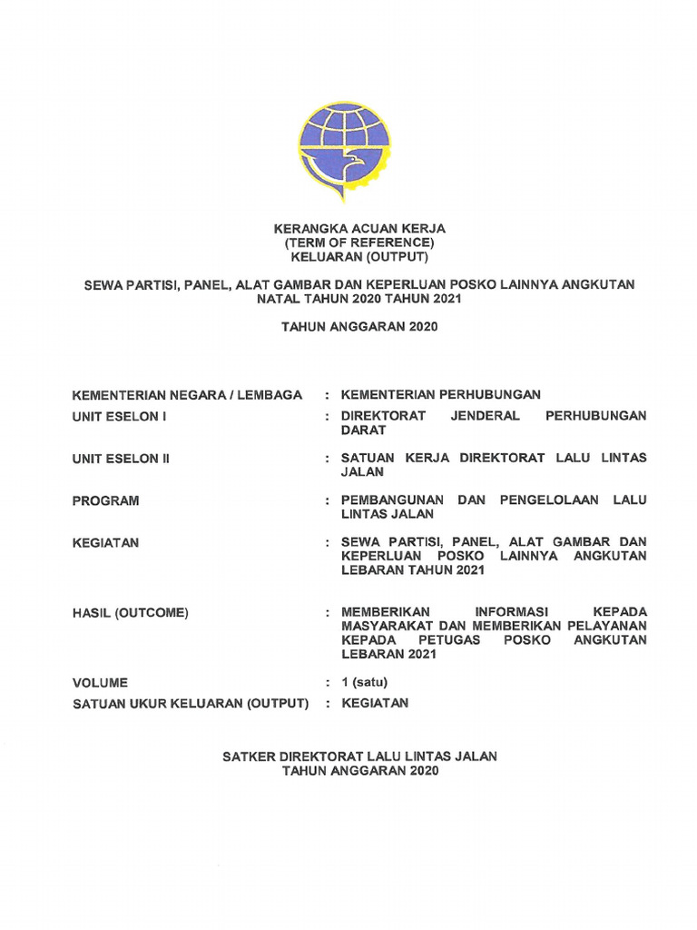 04 TOR Sewa Partisi | PDF