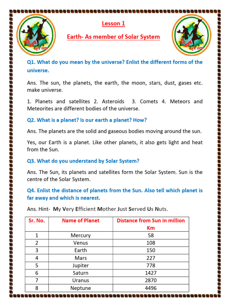 C6 SS L-1 Solved Back Exercise EM Hr. | PDF | Planets | Solar System C6 SS L-1 Solved Back Exercise EM Hr. | PDF | Planets | Solar System