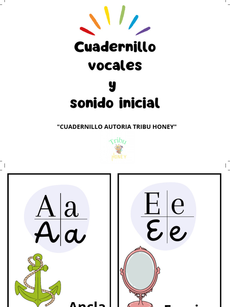 Cuadernillo de Vocales y Sonidos Iniciales | PDF