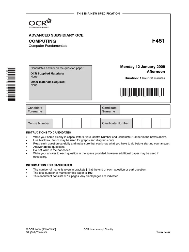 Computing: Advanced Subsidiary Gce | PDF | Computer Data Storage ...