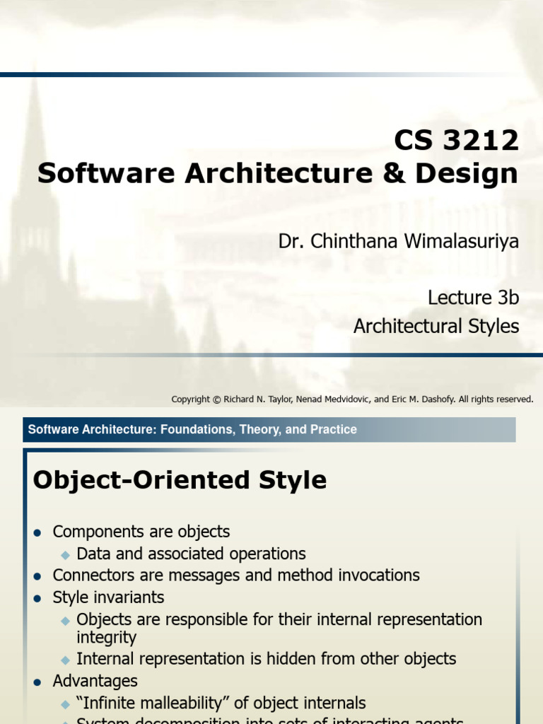 Lecture 3b-Architectural Styles | PDF | Peer To Peer | Software