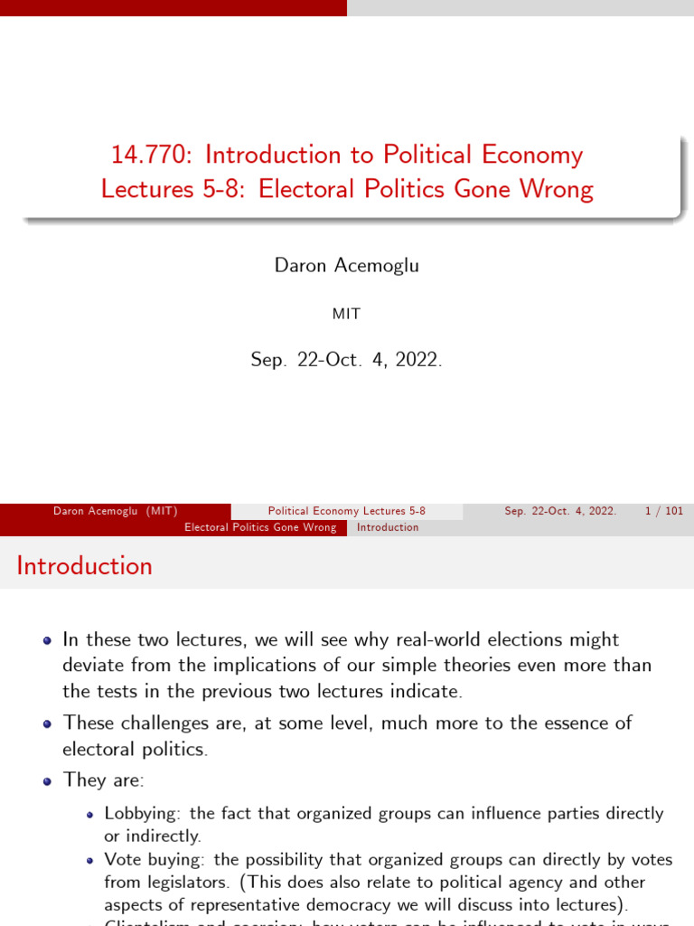 Lectures 5, 6, 7 and 8 | PDF | Populism | Democracy