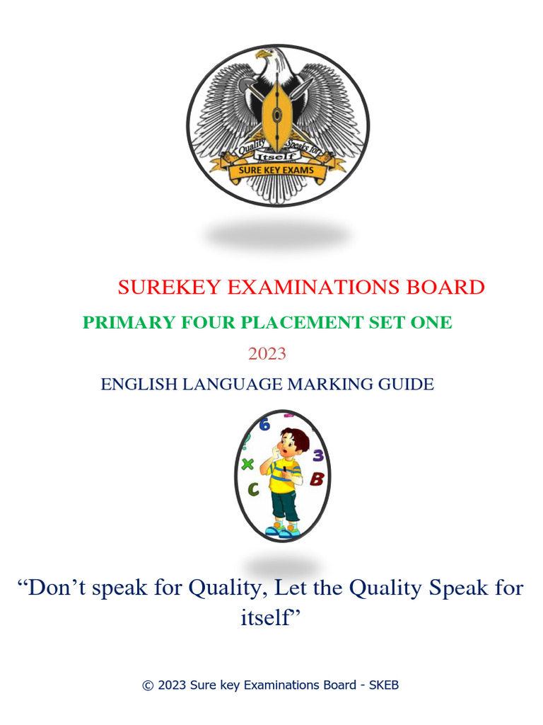 Primary Four English Marking Guide 2023 | PDF