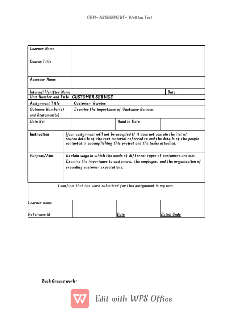 CRM-Written_Assignment | PDF | Customer Relationship Management | Customer