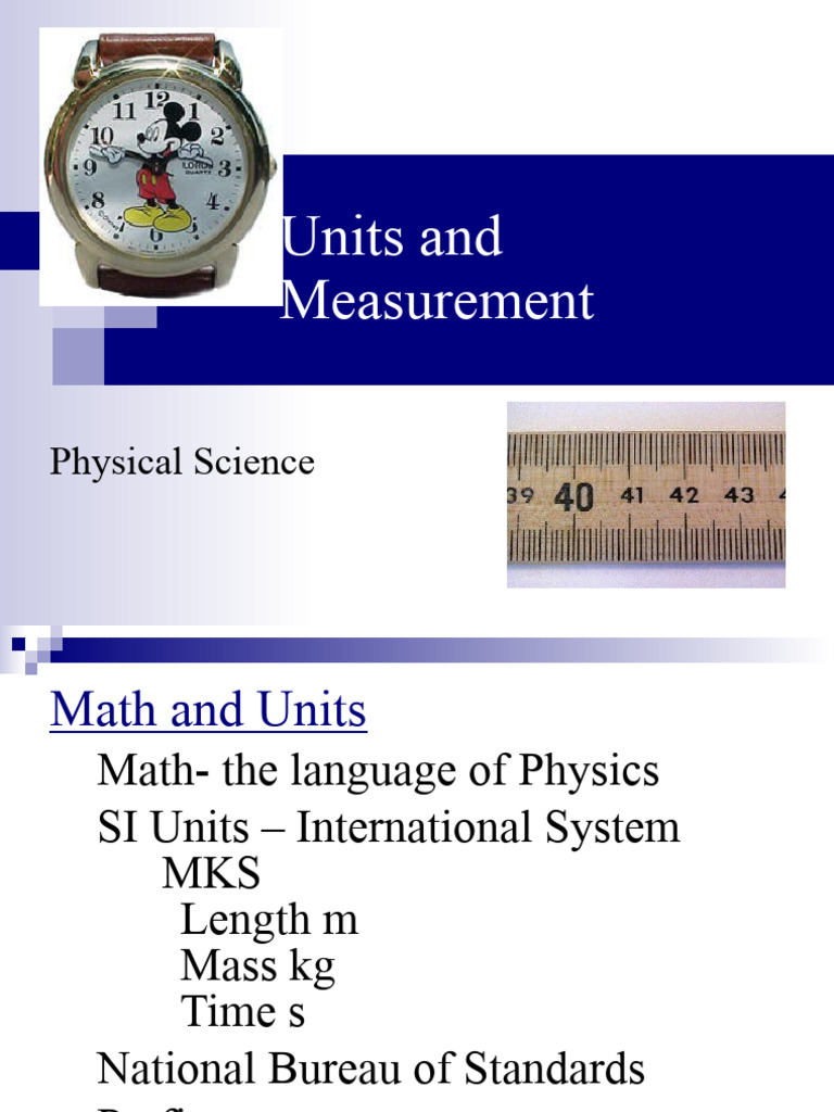 Units and Measurement - Chapter 1 | PDF | International System Of Units | Measurement