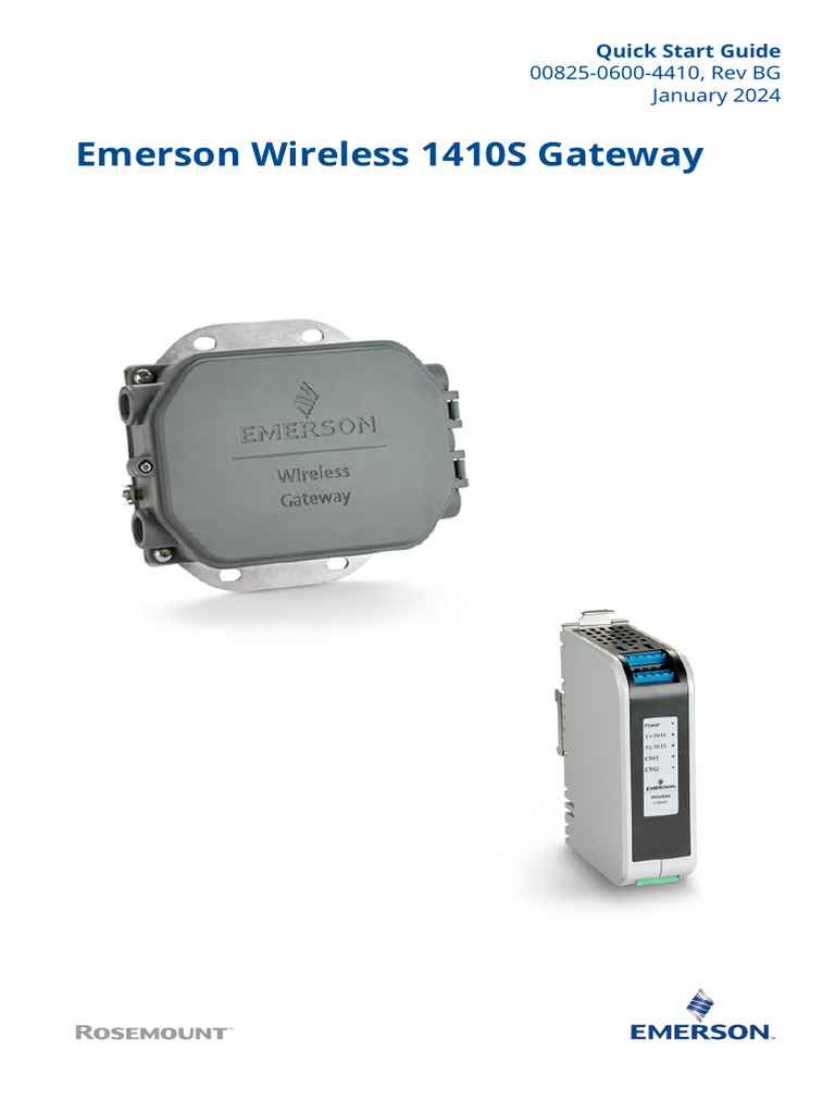 Quick Start Guide Emerson Wireless 1410s Gateway en 6546986 | PDF ...