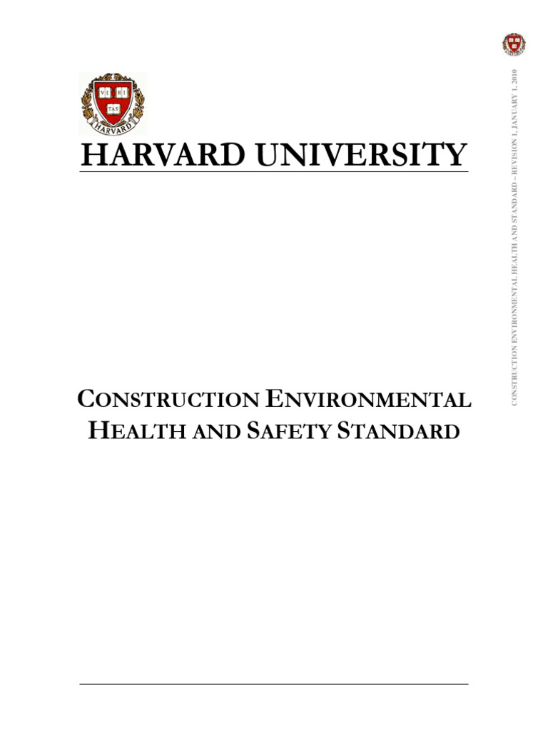 Harvard Construction Safety Standards | PDF | Occupational Safety And ...