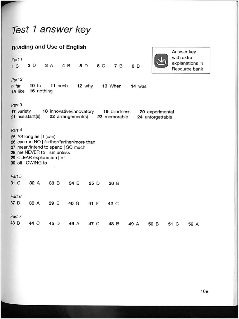 Cambridge- B2 first 4. ANSWER KEY | PDF
