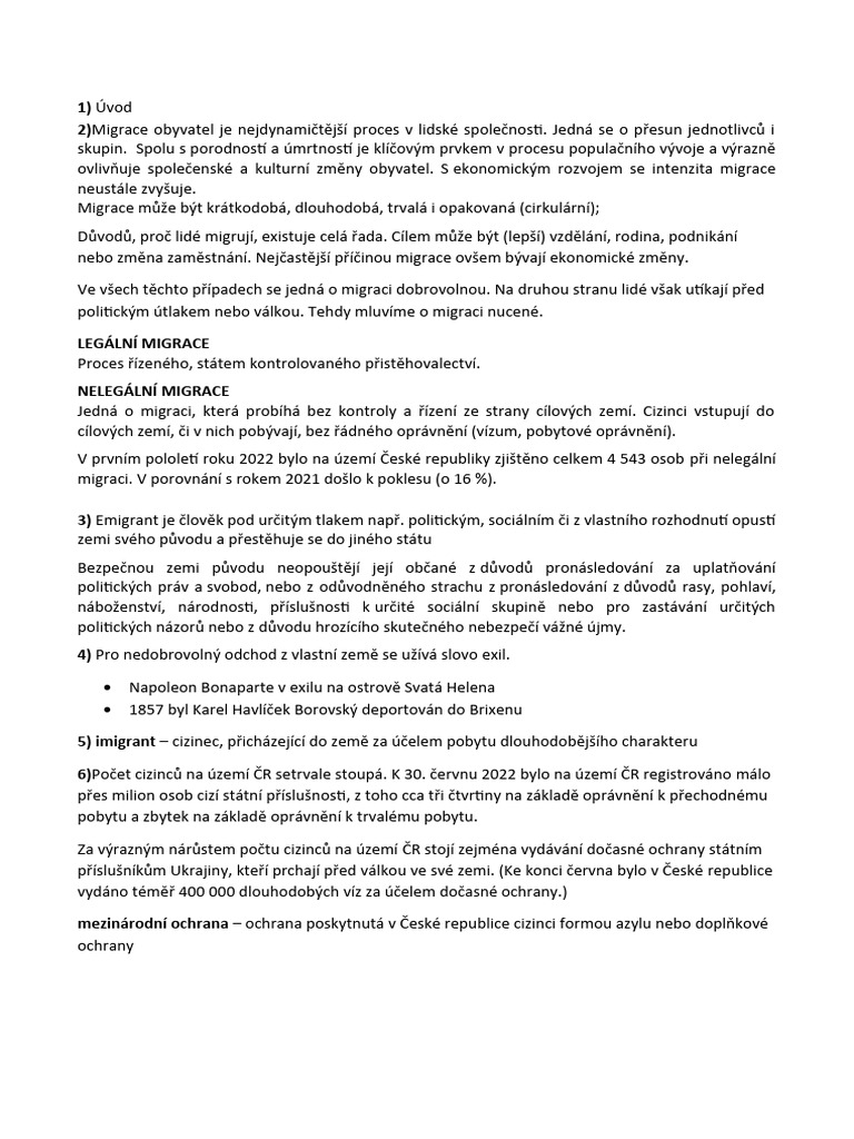 Text - ON - Migrace, Emigrace, Exil | PDF