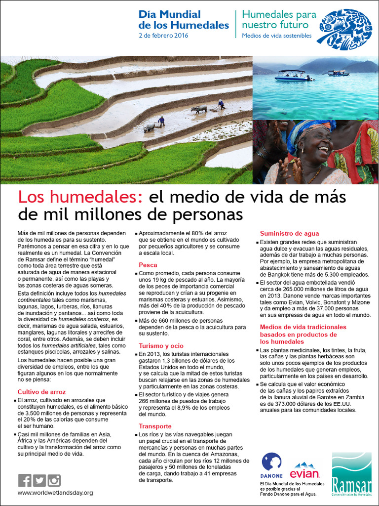 Wwd16 Handouts Desktop Print Esp-2 | PDF | Humedal | Agua