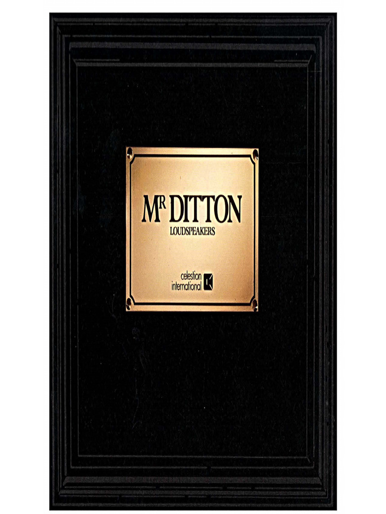 Celestion MR Ditton Loudspeakers Mk2 Catalog | PDF