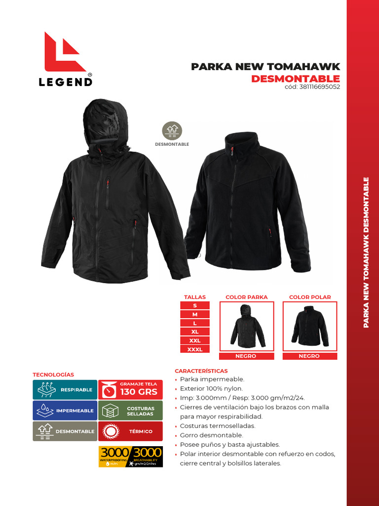 FT Parka New Tomahawk Hombre Legend | PDF