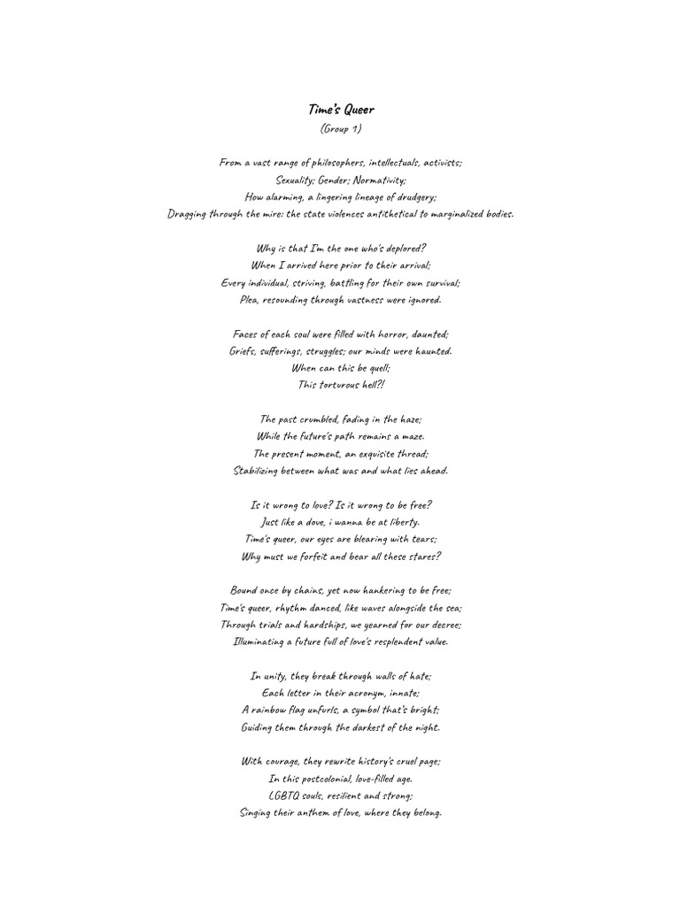 Queer Resilience and Liberation Poem | PDF | Poetry | General Fiction