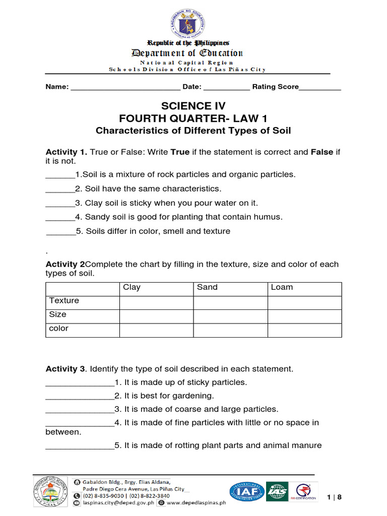 Science 4 Q4 Law 1 | Download Free PDF | Water | Soil