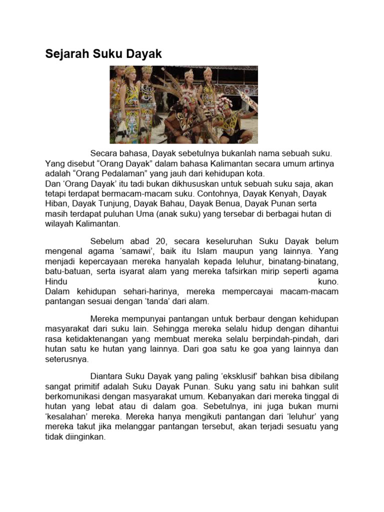 Sejarah Suku Dayak | PDF
