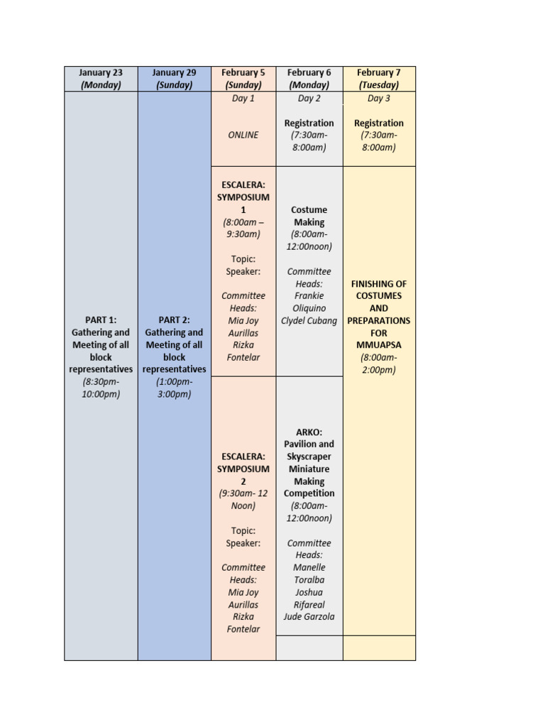 Detailed Timetable National Architecture Week 2022 | PDF