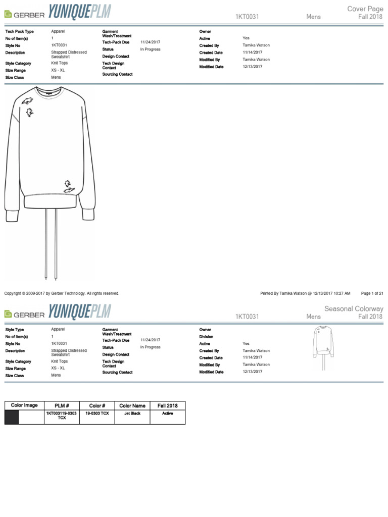 Tech Pack Example 1 | PDF | Clothing | Length