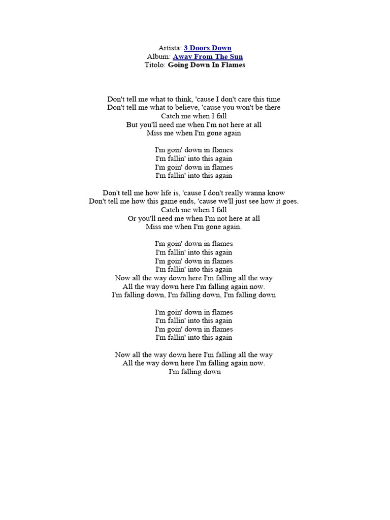 3 Doors Down - 10 - Going Down in Flames | PDF