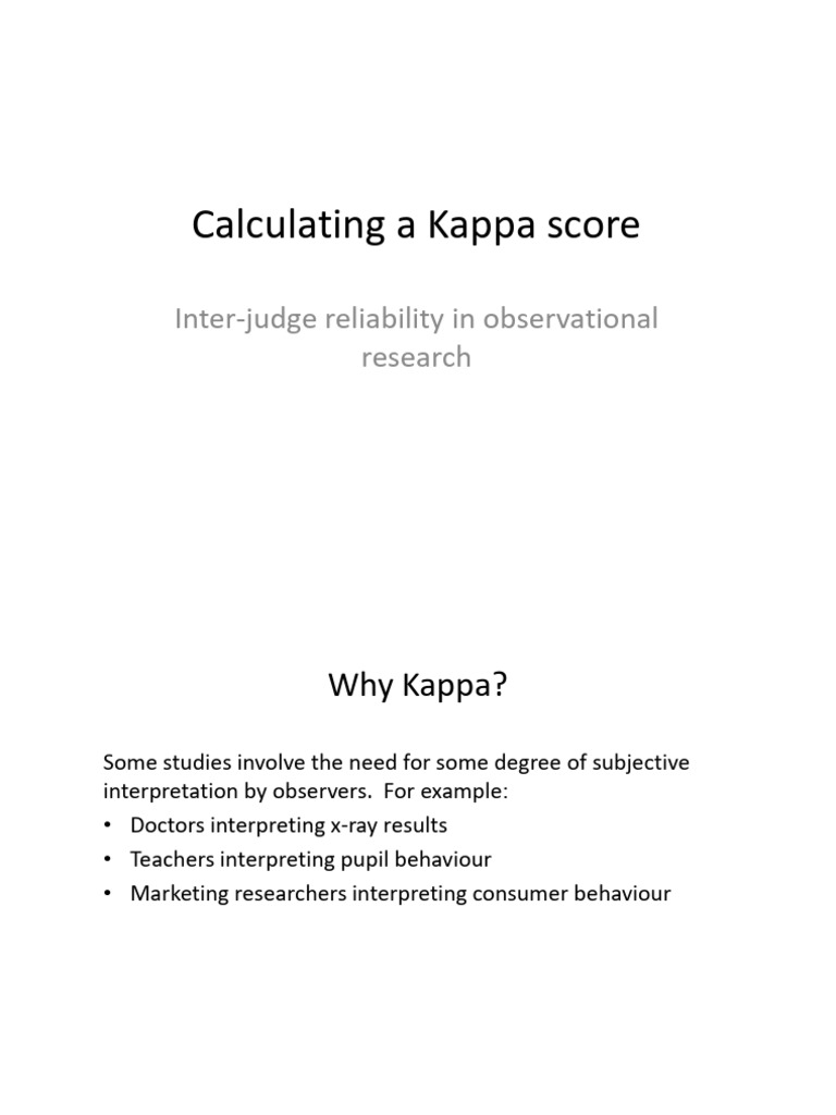 Calculating A Kappa Score | PDF | Applied Mathematics