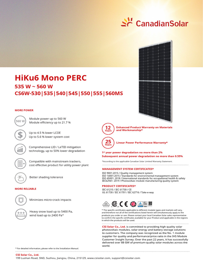 Datasheet Mfvcn Mo 144 550w | PDF | Photovoltaics | Solar Energy
