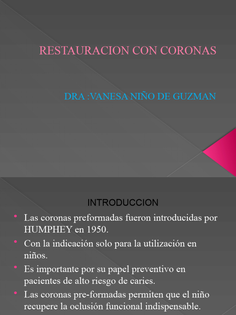 Restauracion Con Coronas | PDF | Ramas de Odontología | Boca