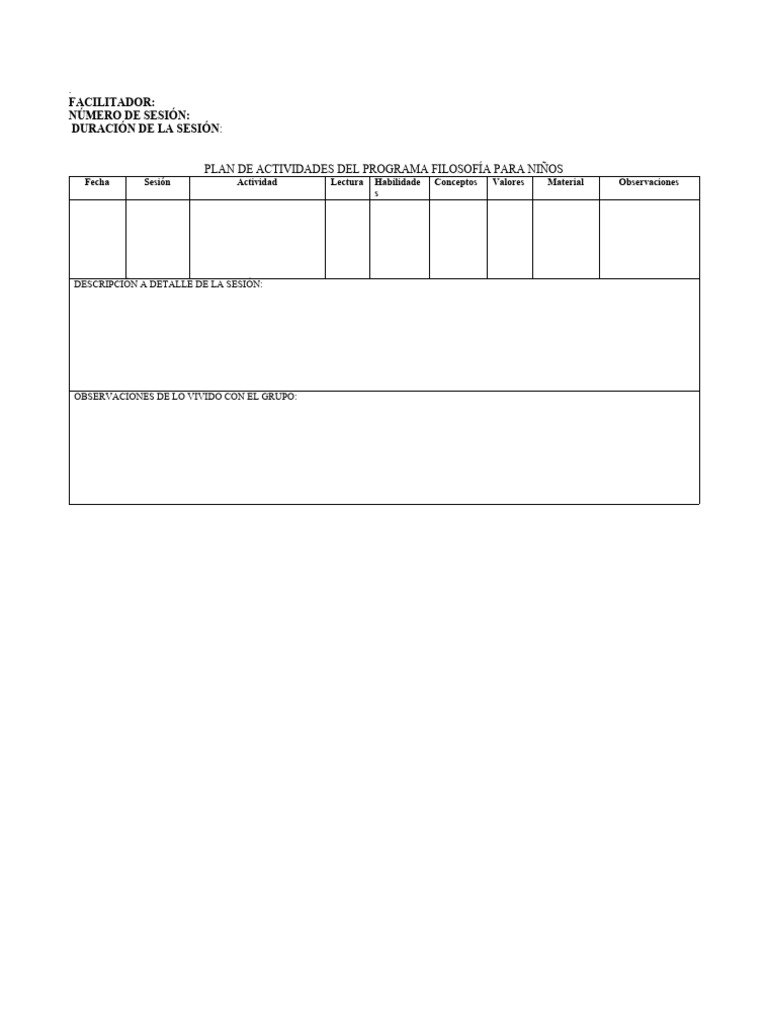 Planeación y Observación FPN en Blanco | PDF
