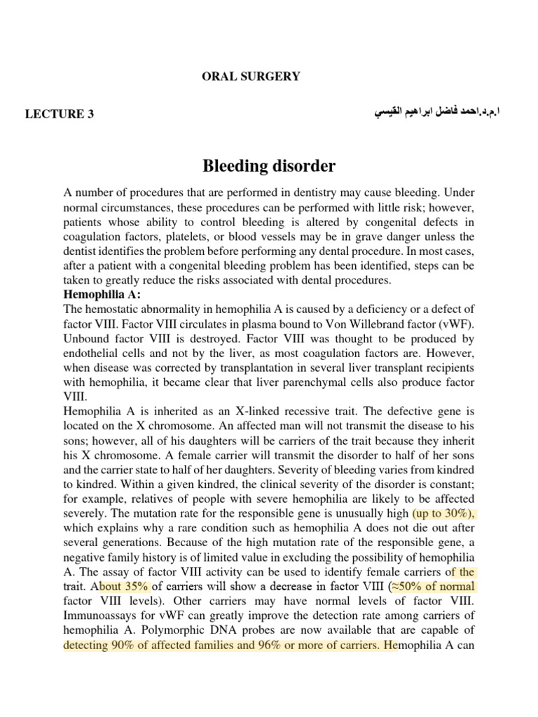 Bleeding Disorders | PDF | Haemophilia | Leukemia