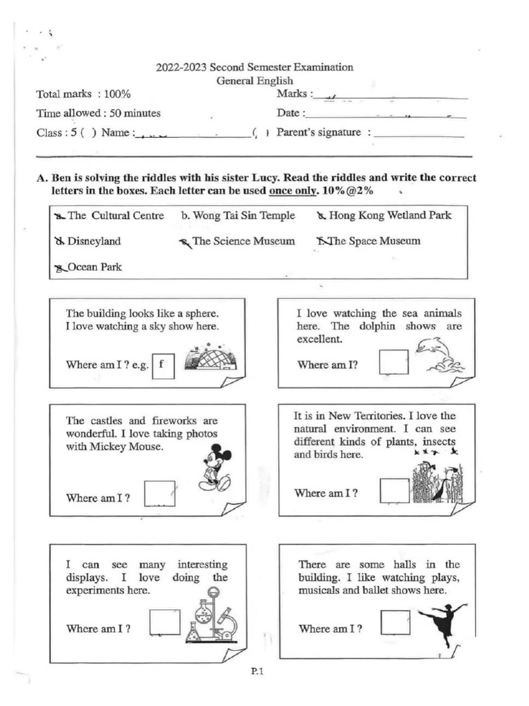 P5 2nd Term Exam Paper | PDF