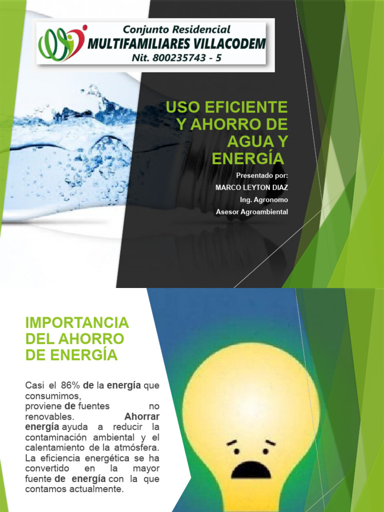 Presentacion Programa de Uso Eficiente y Ahorro Del Agua y Energia | PDF | Agua | Contaminación