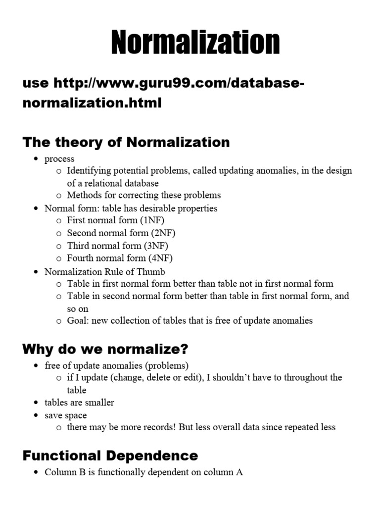 Normalization Notes | Download Free PDF | Computer Data | Databases