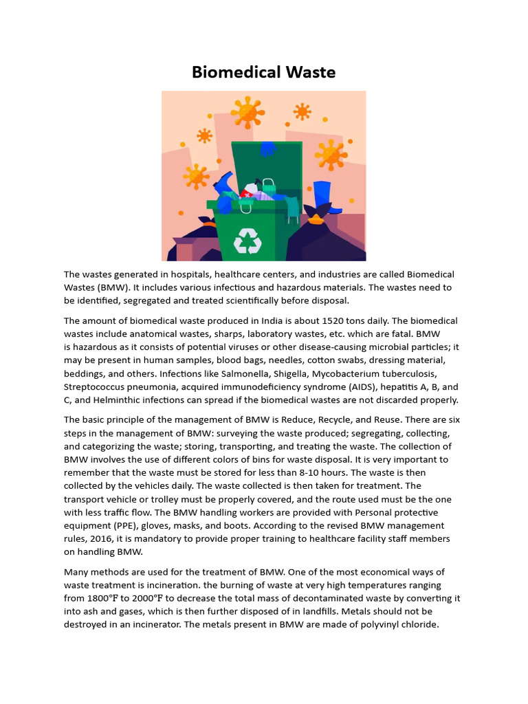 Biomedical Waste Article | PDF | Waste | Incineration