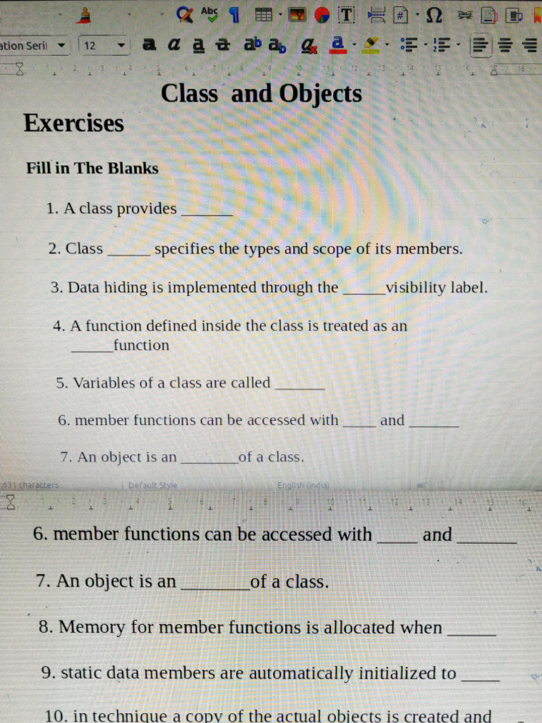 Class and Object MCQ | PDF