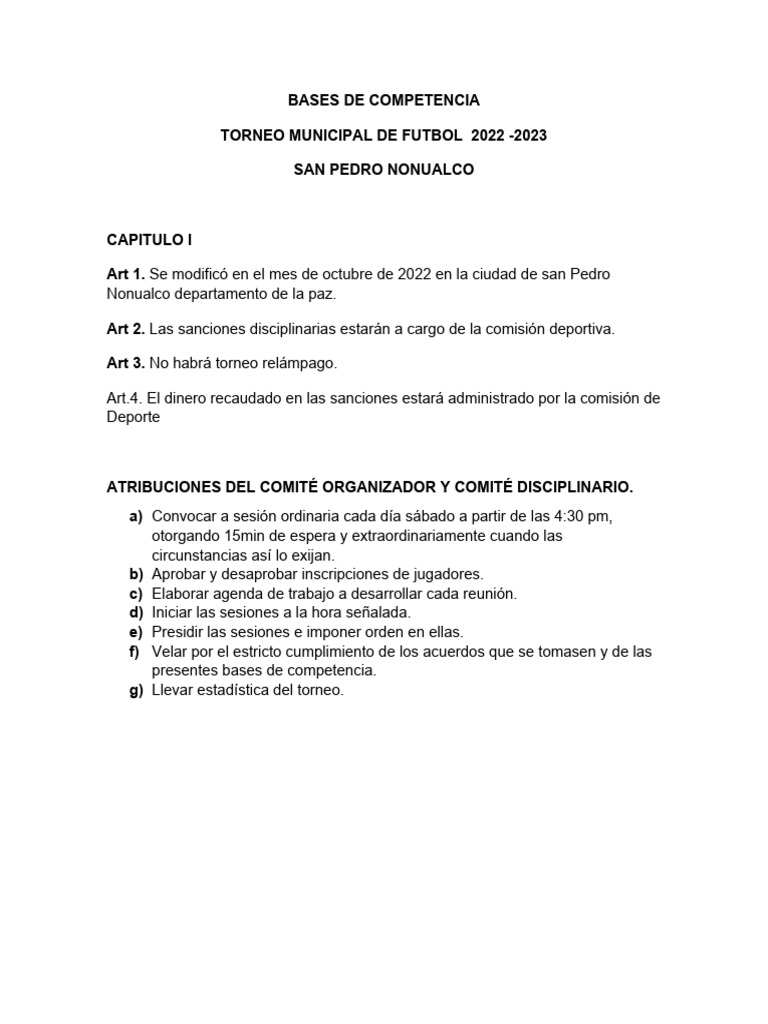 Bases de Comptencia Libre | PDF | Árbitro | Multa (pena)