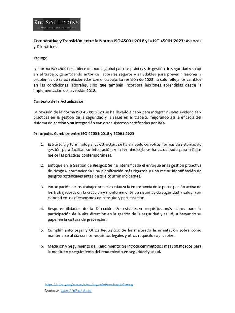 Transición a ISO 45001:2023 y Cambios Clave | PDF | Business | Economias