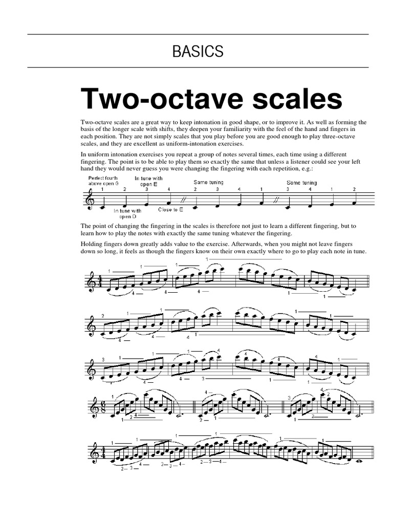 Fisher Two Octave Scales Basics | PDF | Language Arts & Discipline | Art