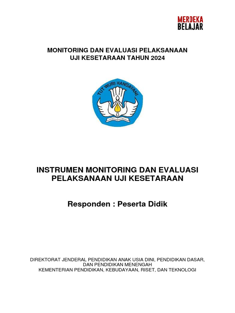 4 - Instrumen Monev Pelaksanaan UK - PesDik - OK | PDF