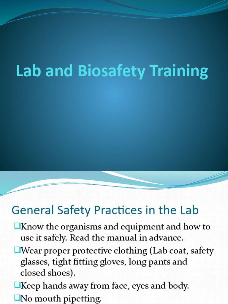 2020 Lab and Biosafety Training | PDF | Infection | Laboratories