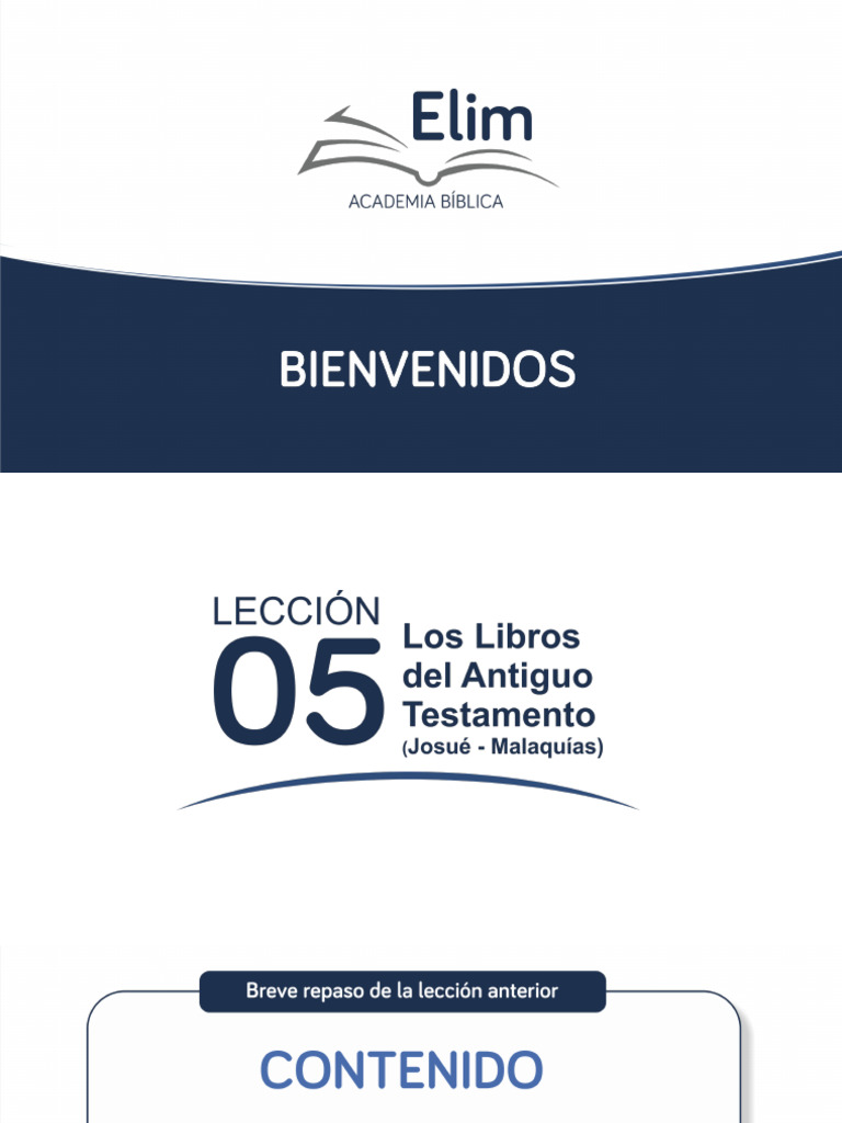 Leccion 05 - SB - Los Libros Del AT (Josué - Malaquías) | PDF