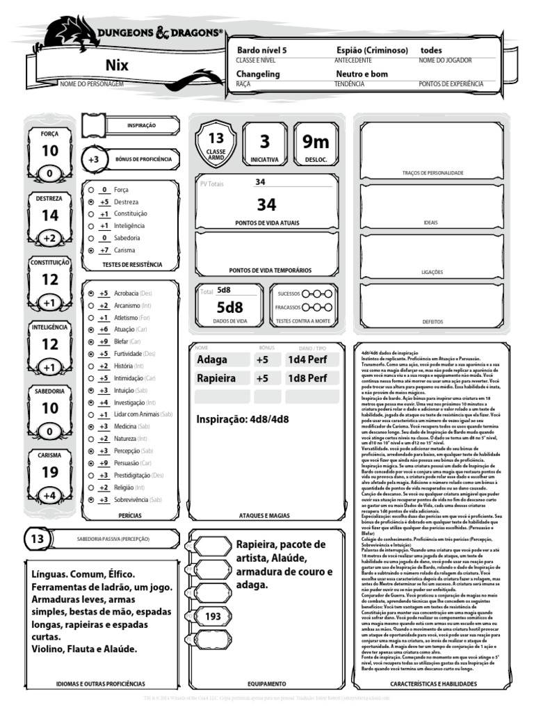 Ficha Do Bardo-5 - 240118 - 133701 | PDF