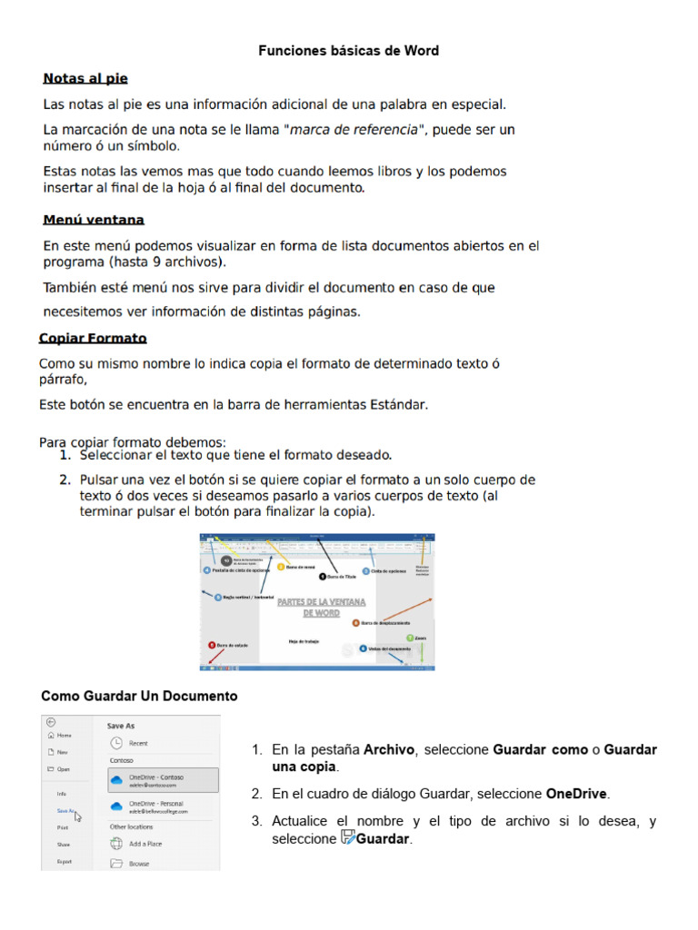 Funciones básicas de Word | PDF