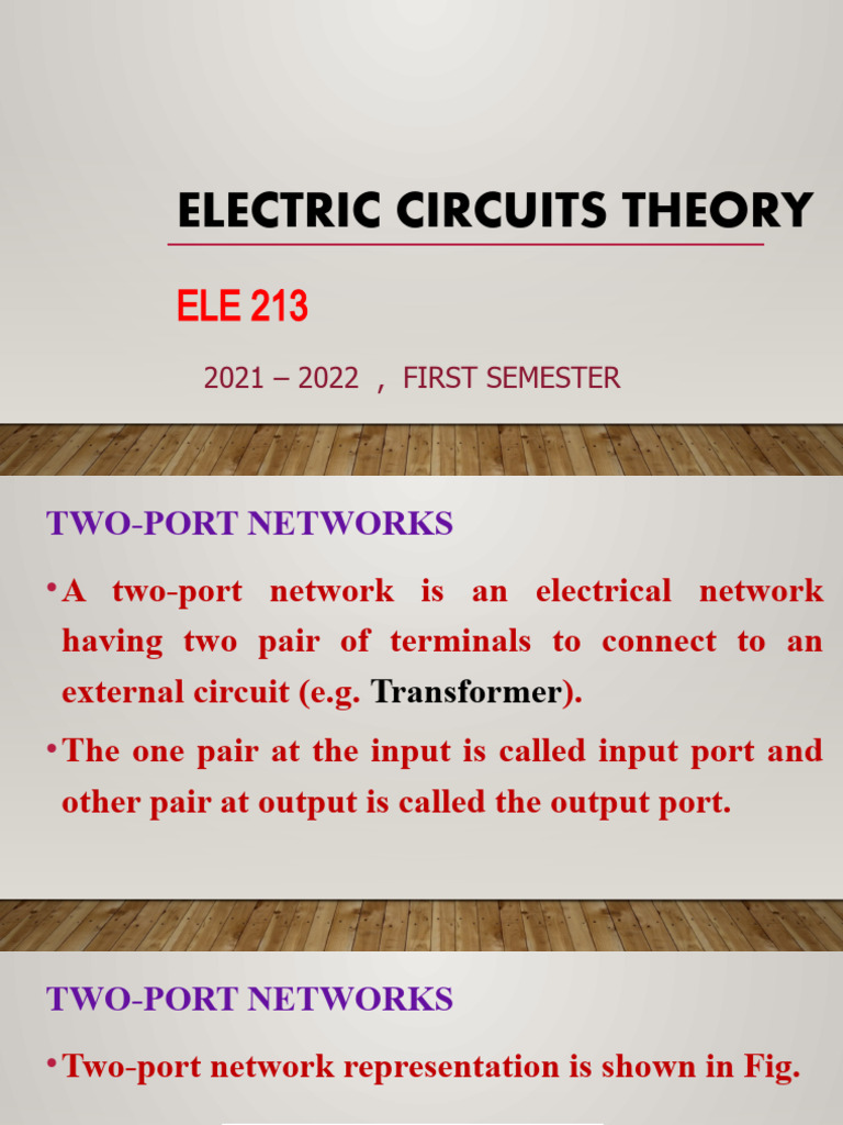 Two-Port Network Analysis in Circuits | PDF | Electrical Network | Electronics