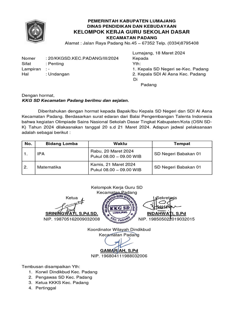 Undangan Lomba OSN | PDF