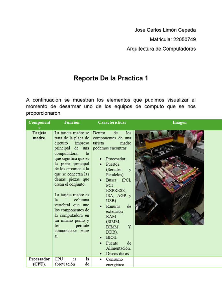 Reporte Practica 1 | PDF | Almacenamiento de datos de la computadora | Hardware de la computadora