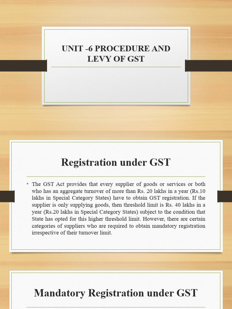 Unit 6 - Procedure and Levy Under GST | PDF | Payments | Taxes