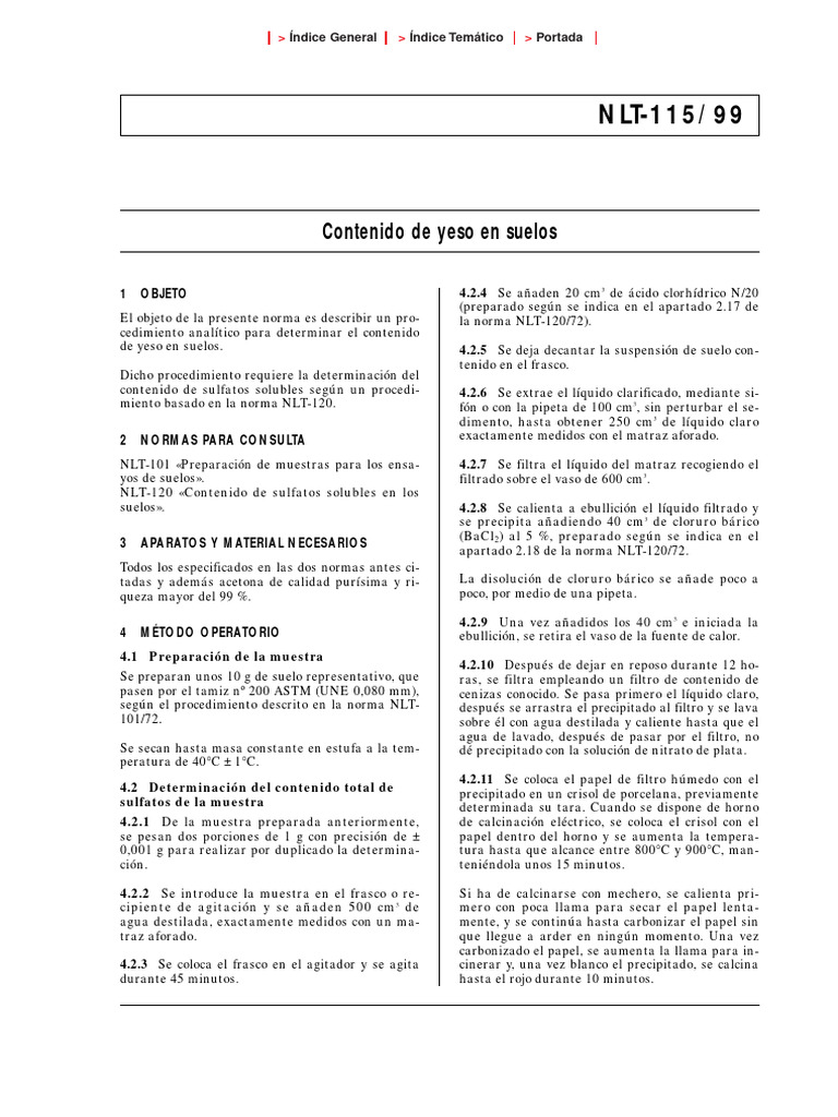 NLT 115 99 | PDF | Agua | Precipitación (Química)