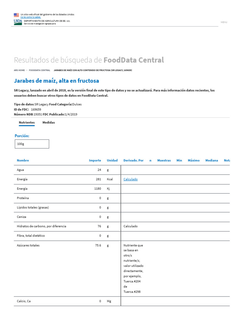 Ficha Técnica Glucosa Jarabe de Maíz | PDF | Polyunsaturated Fat ...