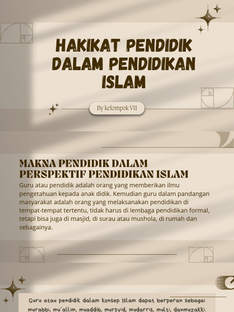 Hakikat Pendidik Dalam Pendidikan Islam | PDF | Agama & Spiritualitas